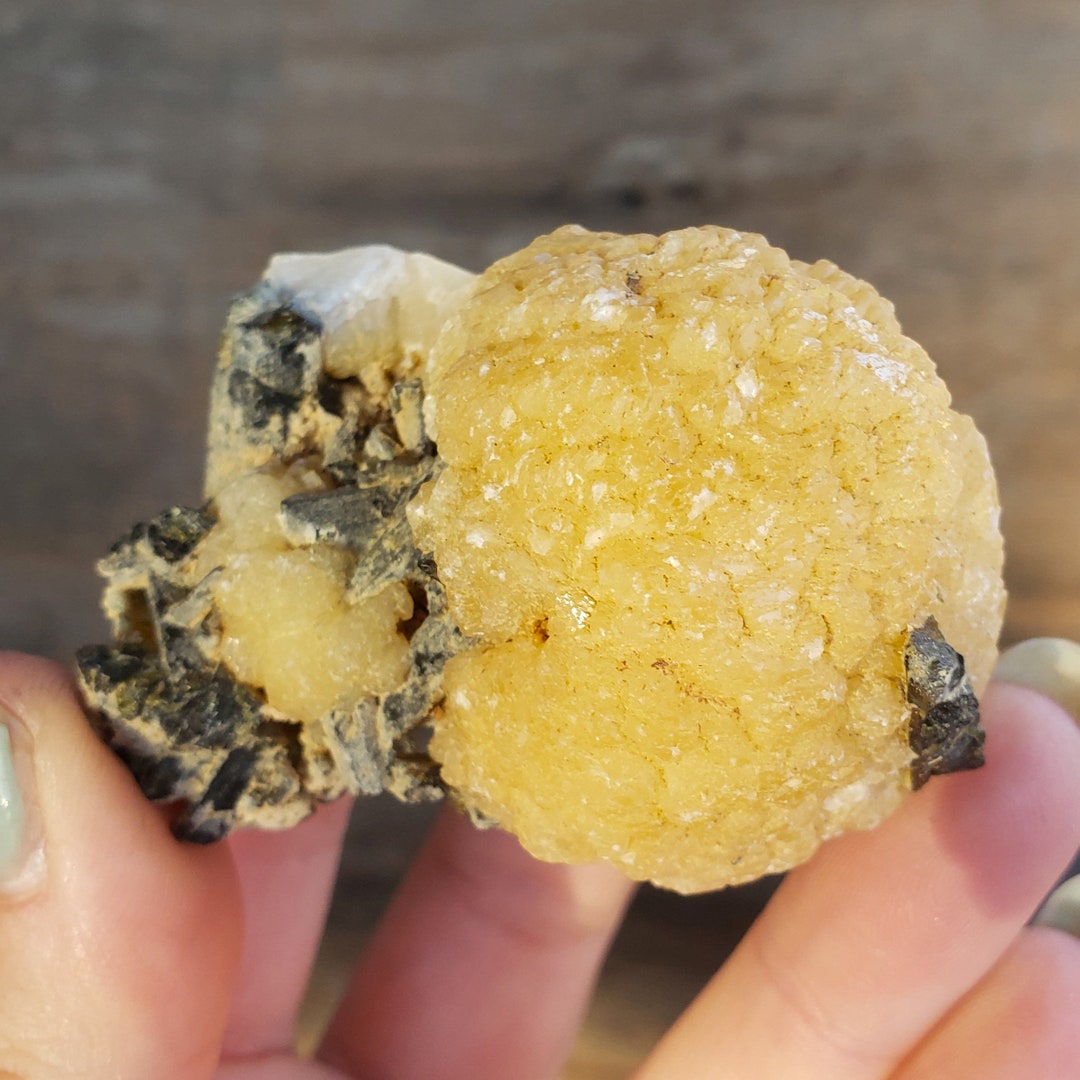 Stilbite Epidote: 104g RARE Botroiydal Orange Opaque Stilbite Formation ...