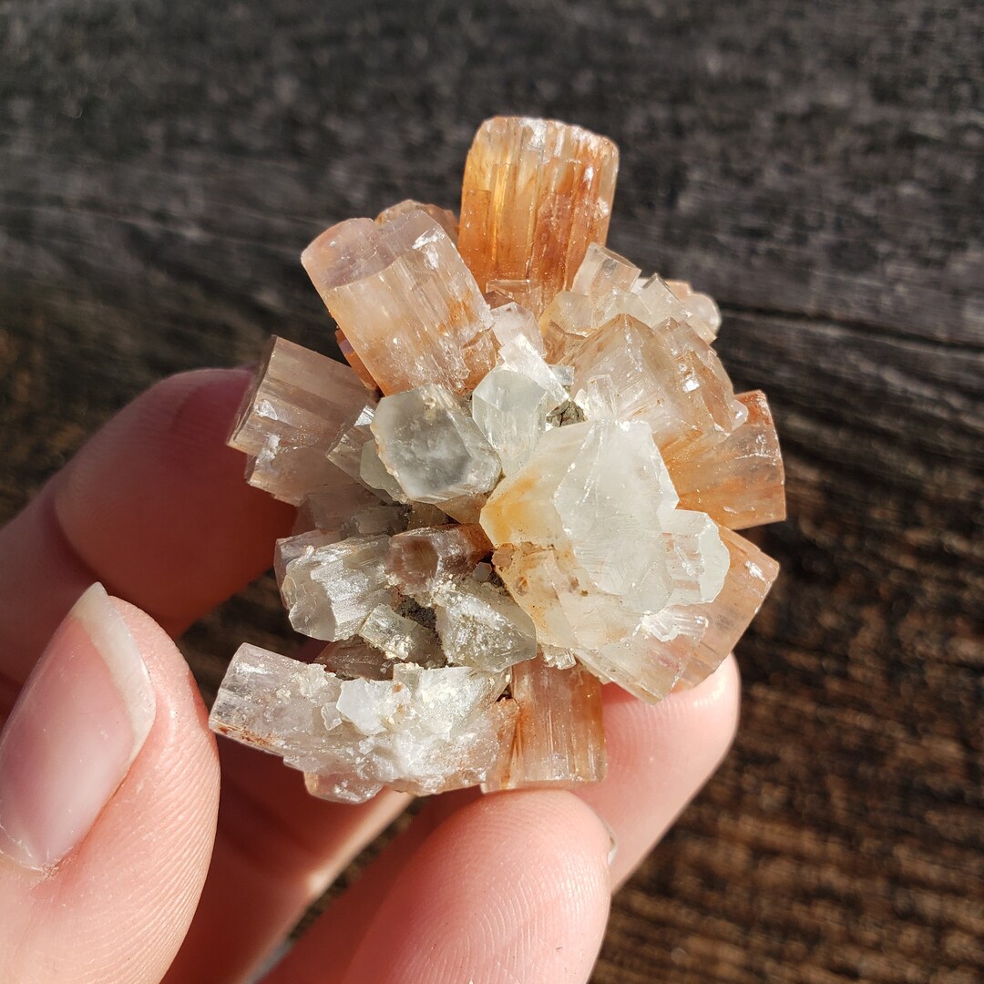 Aragonite Crystal Clusters: RARE Bicolor Light Blue & Orange Large ...