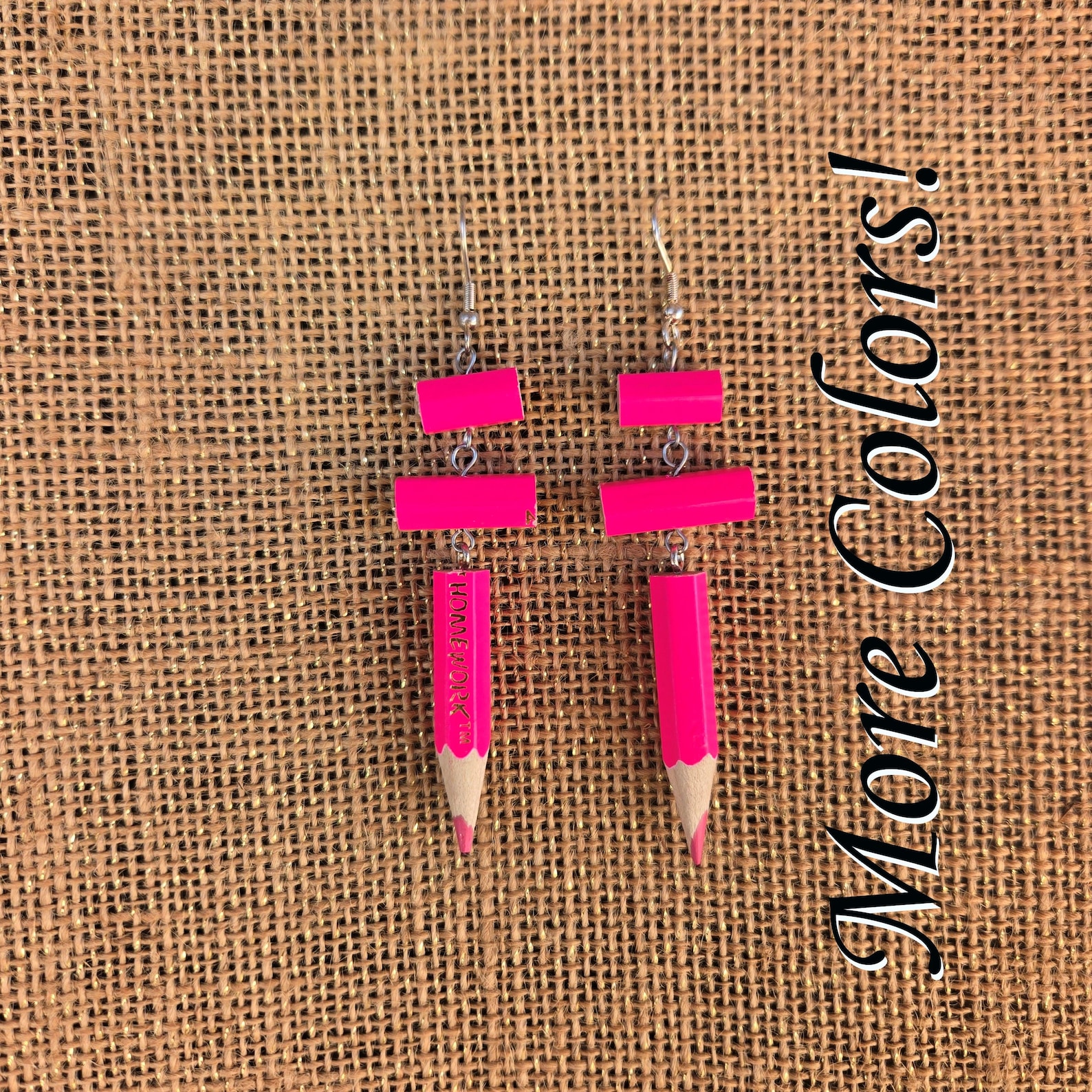 Colored Pencil Earrings: Dangling Tiny Pencils Jewelry Recycled ...