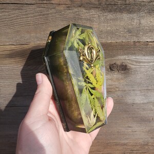 Coffin Box: Real Cannabis Encased in Resin Weed Leaves Flowers ...