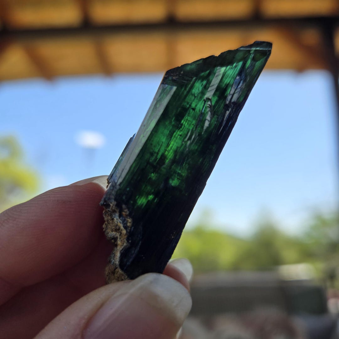 Vivianite: 17.4 Gram Rare Specimen Dark Green Crystal Fan Gemstone ...