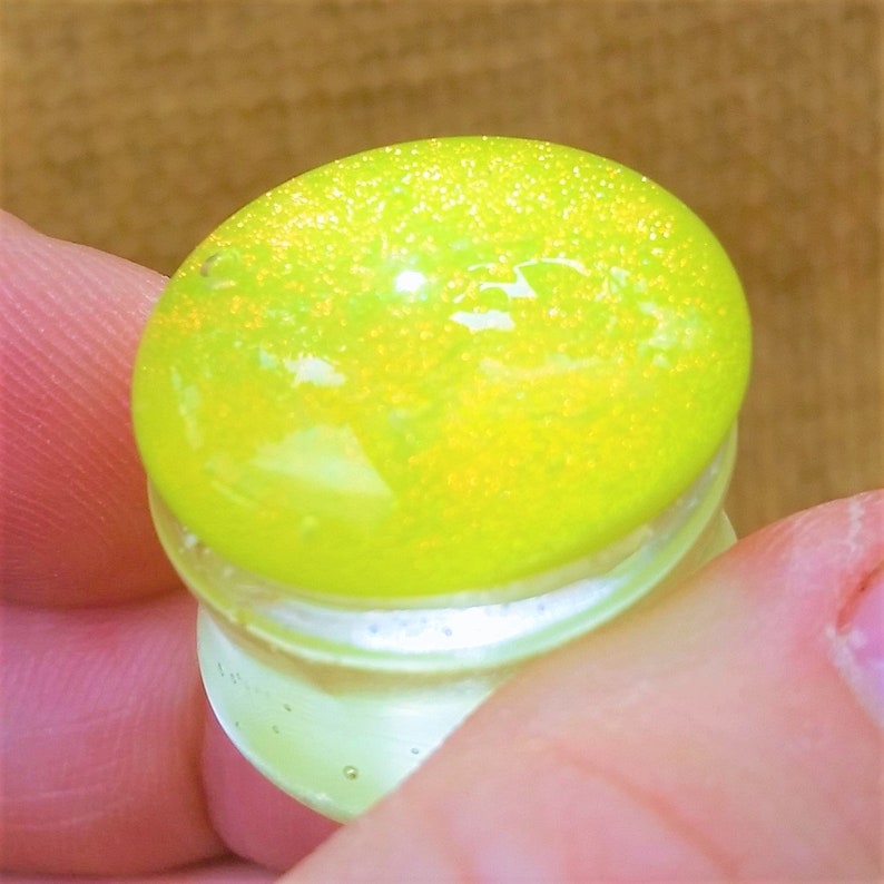 20 Mm Gauged Ear Plugs: Pair Handmade Lemon Lime Green & - Etsy