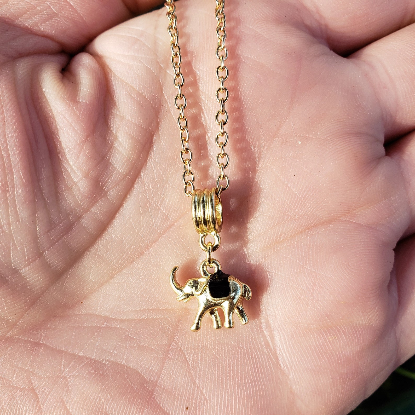Lucky Elephant Necklace: Gold Plated Good Luck Charm Necklace | Etsy