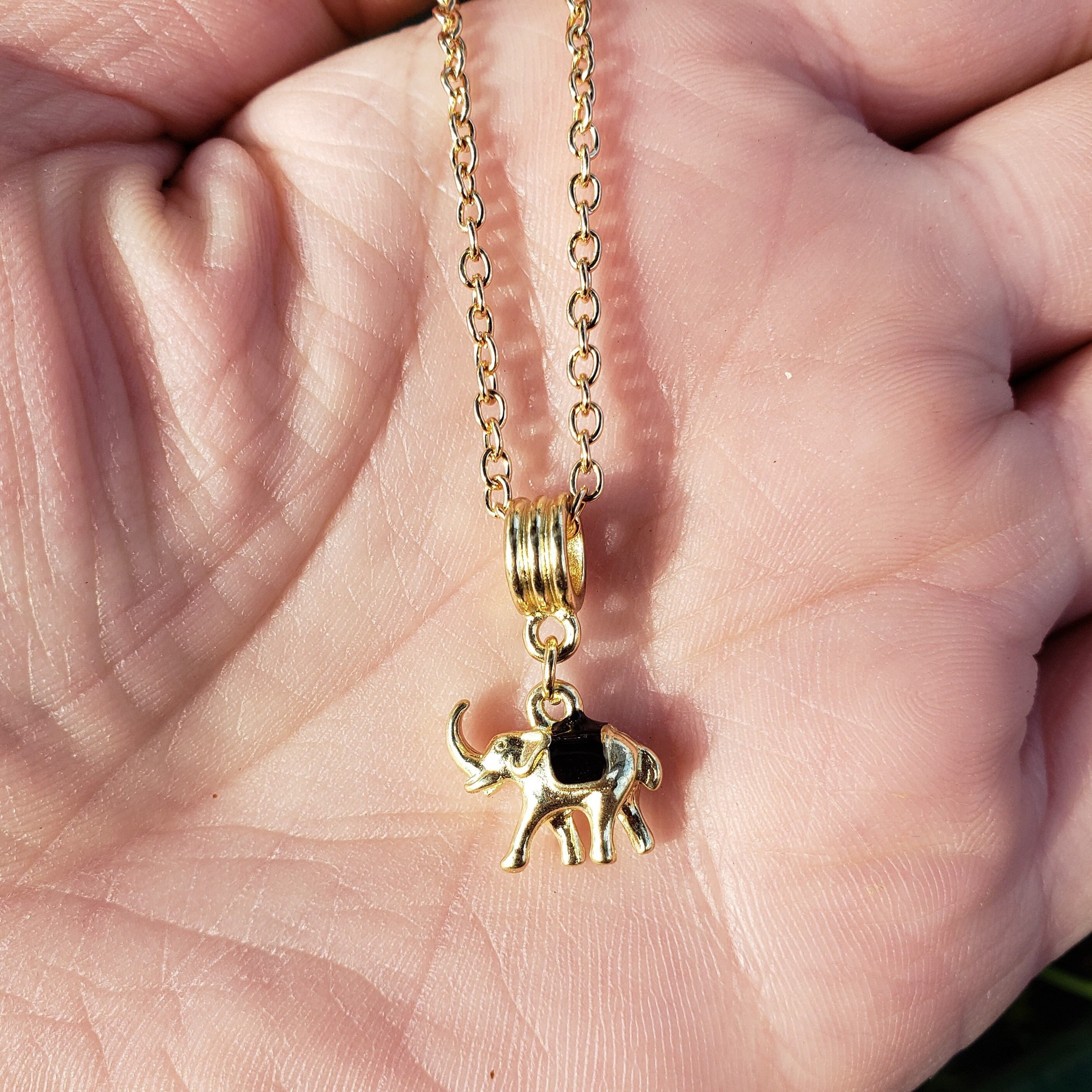 Lucky Elephant Necklace: Gold Plated Good Luck Charm Necklace | Etsy