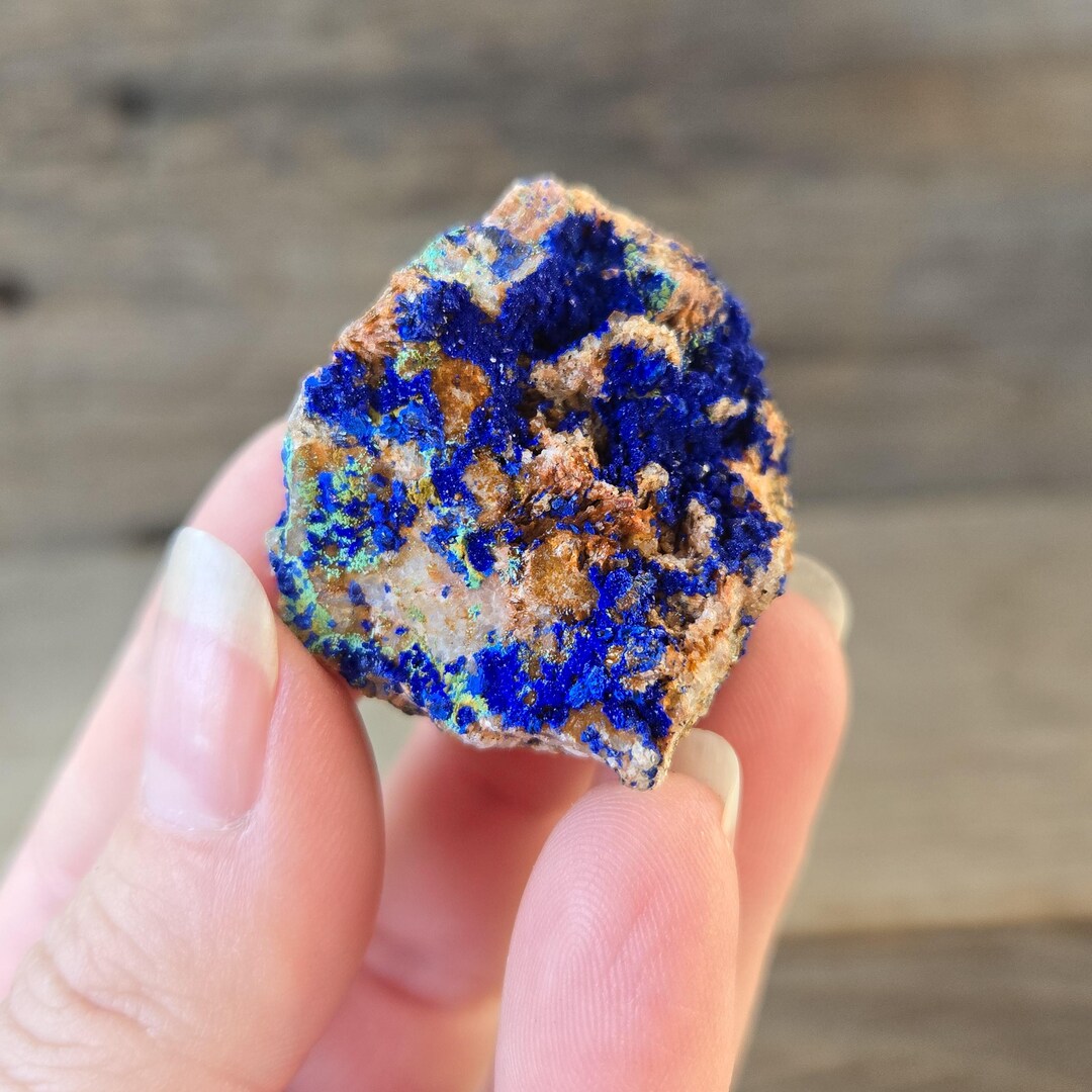Azurite: 29.6 Gram Dark Royal Blue Azure Druzy & Green Malachite on ...