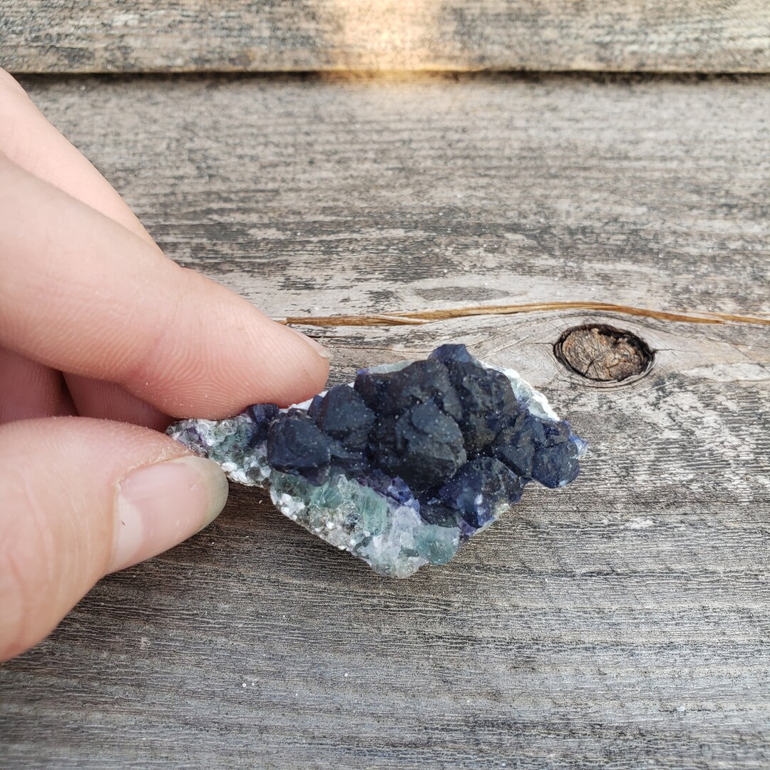 Blue Fluorite: 27g Dark Blue Botryoidal Small RARE OLD STOCK Round ...
