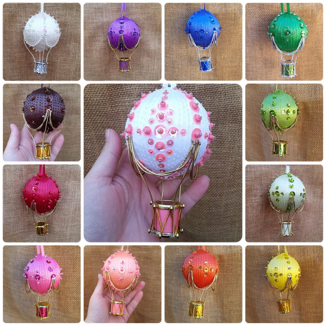 Hot Air Balloon Tree Ornament Custom Made to Order You Choose Color ...