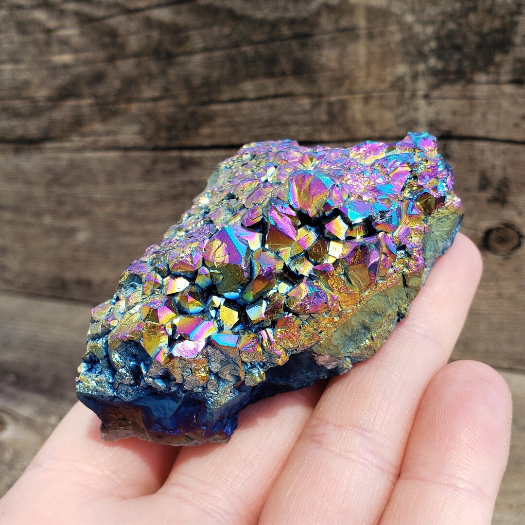 Aura Quartz Rainbow Crystal Cluster: Large 116 Gram Full Rainbow Aura ...