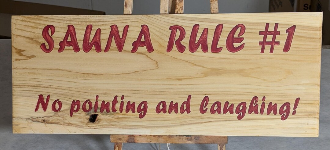 Humorous V-carved Sauna Sign: Minnesota White Cedar With Red Epoxy - Etsy