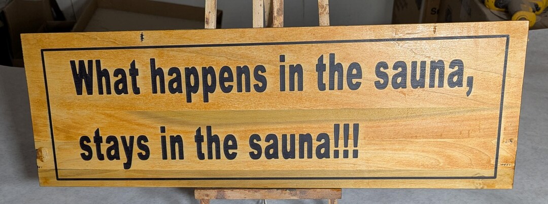 Funny Sauna Sign: Aspen Wood, Black Epoxy Inlay - Etsy