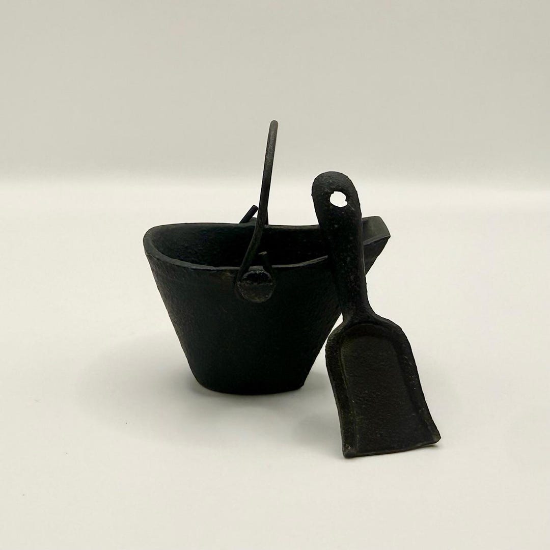 Vintage Miniature Cast Iron Coal Bucket & Shovel - Etsy