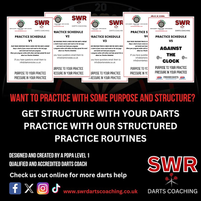 Darts Practice Routines and Schedules From SWR Darts Coaching - Etsy