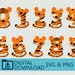Cute Tiger Numbers SVG & PNG Digital Download - Tiger Clipart, Number ...