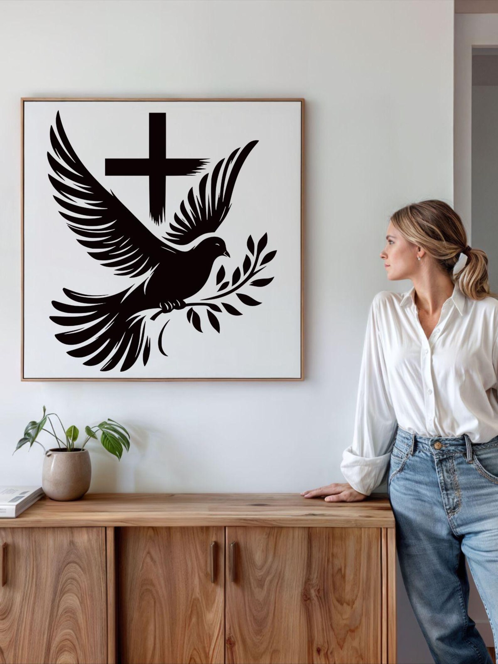 Dove With Cross SVG PNG Digital Download - Peace Clipart, Cricut Cut ...