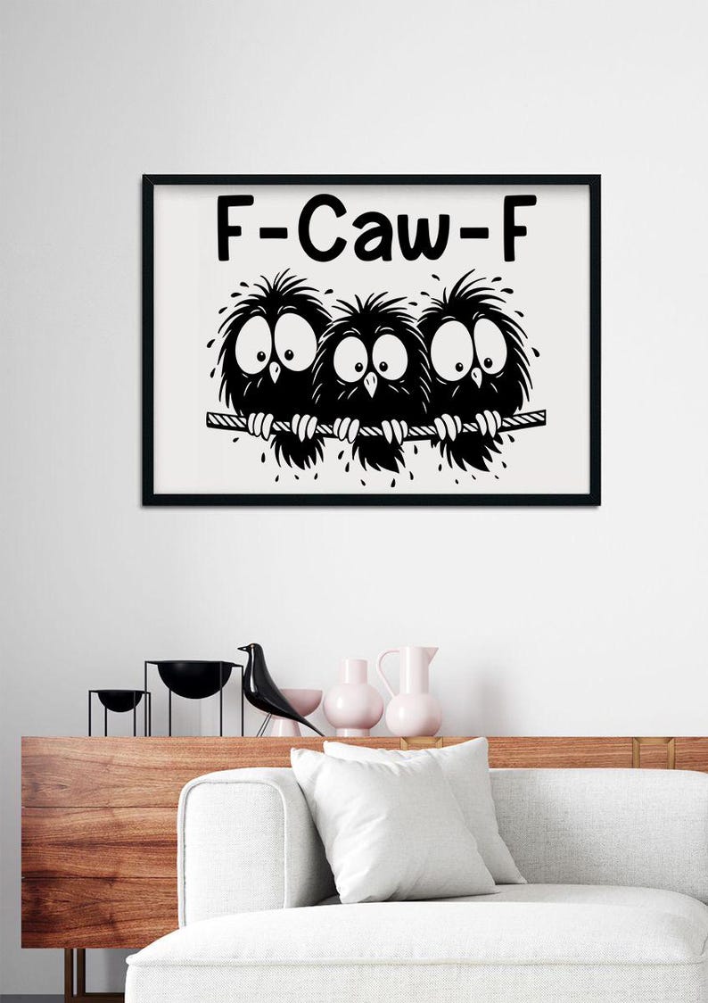 F Caw F SVG, F Caw F PNG, Fcawf Print, Funny Gothic Raven Design, Crow ...