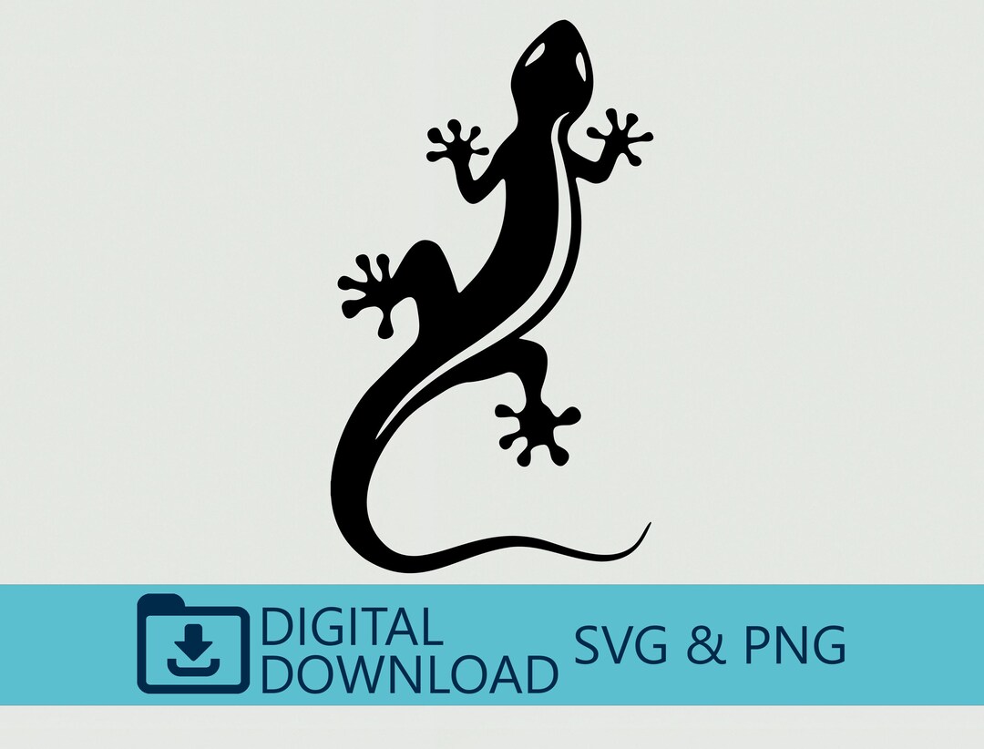Gecko SVG PNG Digital Download - Lizard Clipart, Cricut Cut File, Vinyl ...