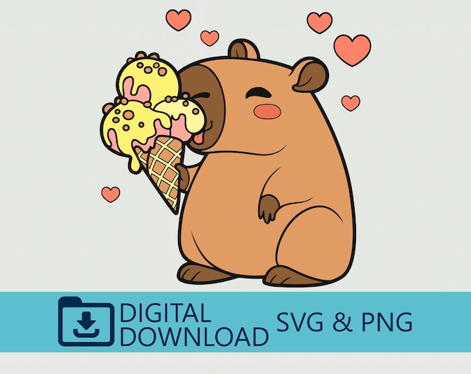 Cute Capybara SVG & PNG Digital Download - Capybara Clipart, Cricut ...