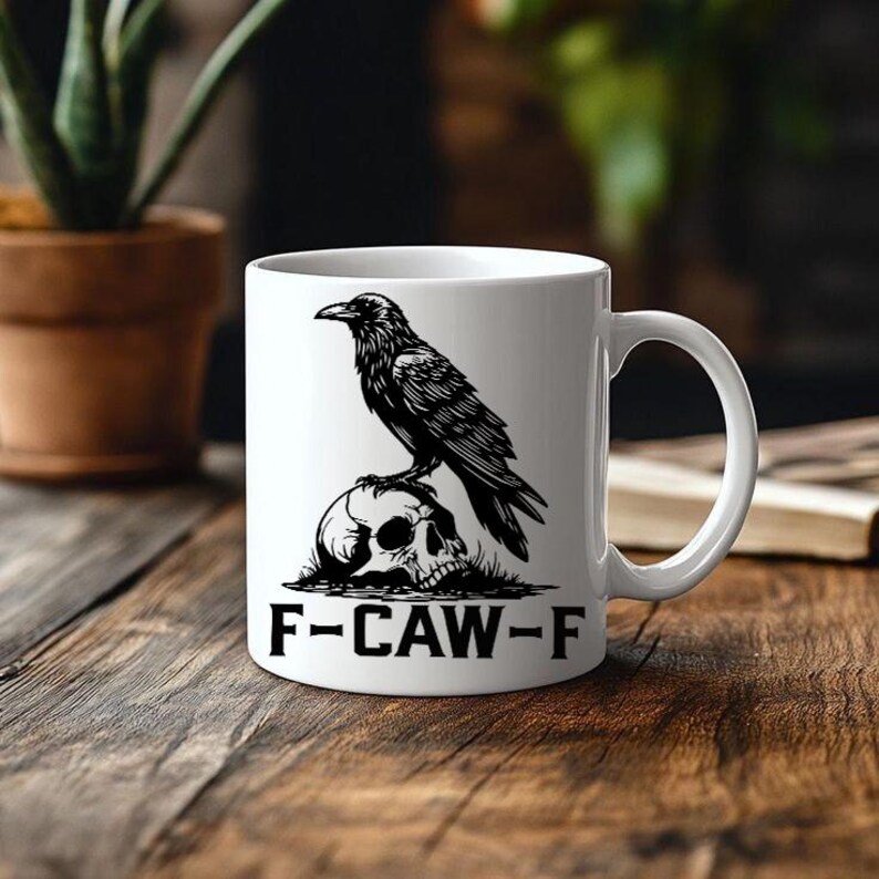 F-caw-f SVG, F-caw-f PNG, Fcawf DTF Print, Funny Gothic Raven Design ...