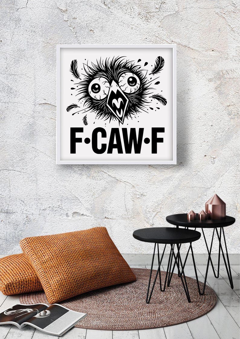F-caw-f SVG, F-caw-f PNG, Fcawf Printable, Funny Gothic Raven Design ...