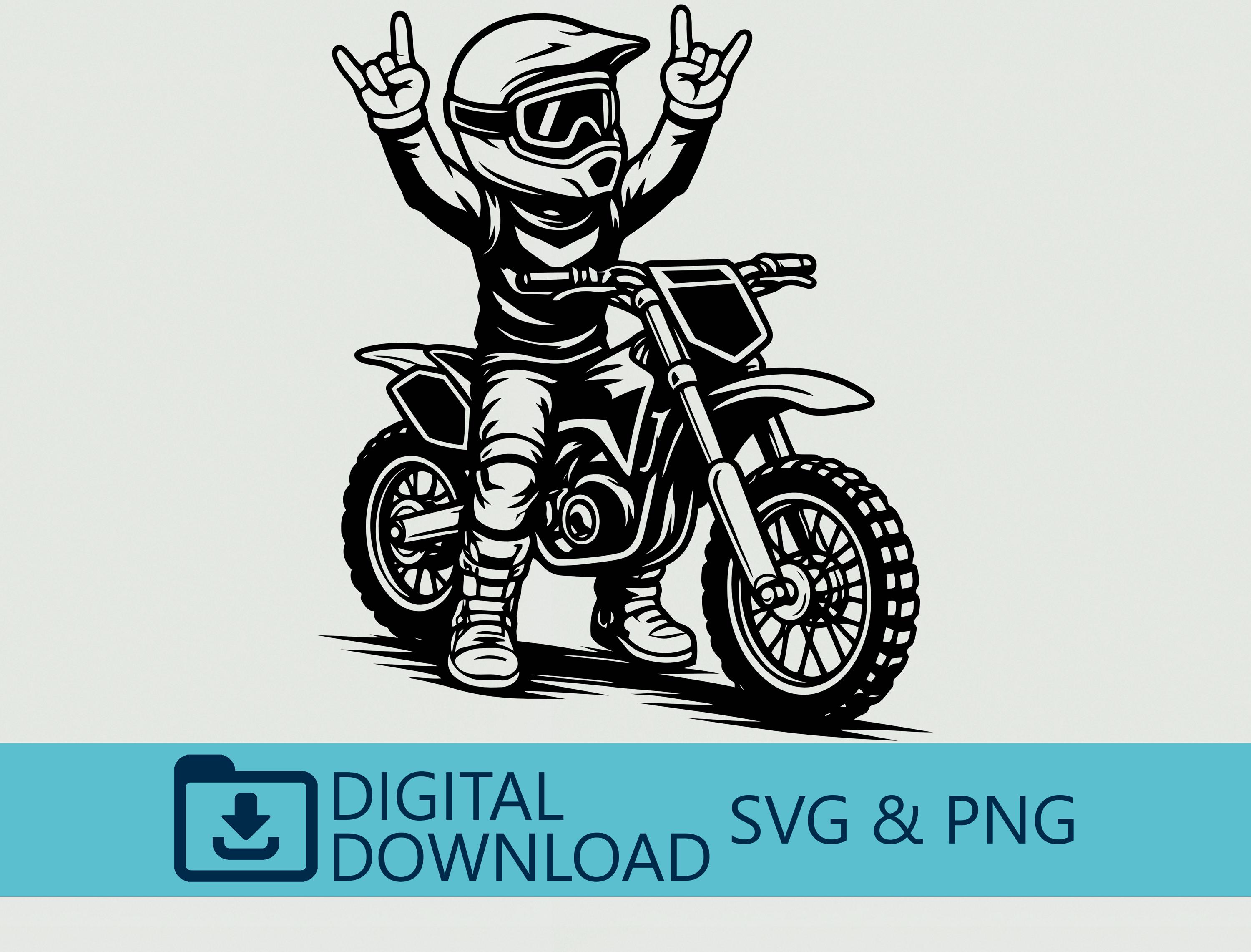 Motocross Rock Hand SVG PNG Digital Download - Dirt Bike Clipart ...