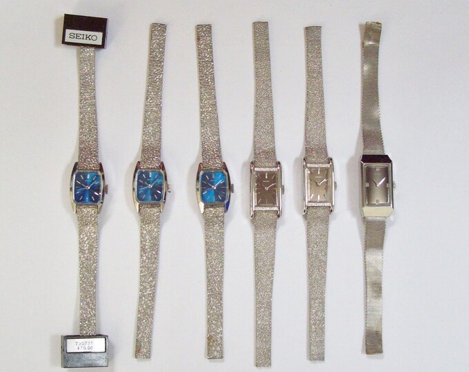 Lot of 6 Vintage Seiko Display Watches Samples Parts 1104-3439 11-4849 ...