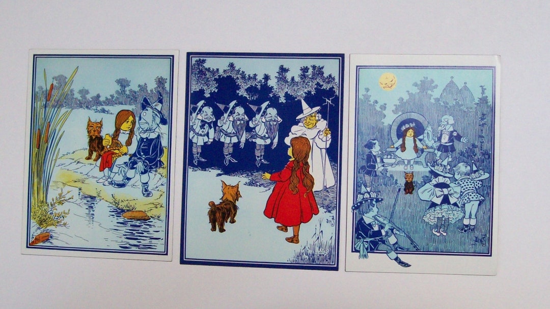 Set of 3 Wizard of Oz Magnets With Art From 1900 Book, Vintage ...