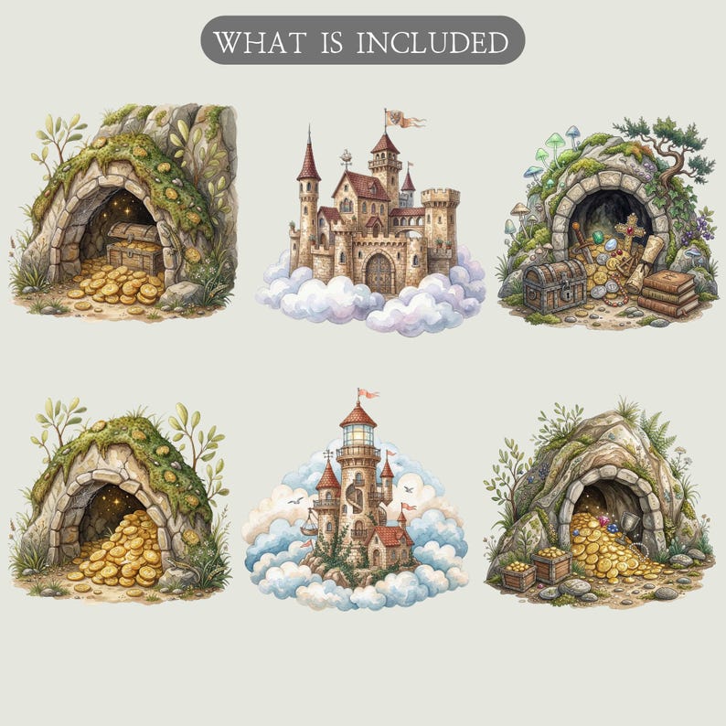 Watercolor Cute Baby Dragon Clipart Bundle: Magical Kingdom & Fantasy ...