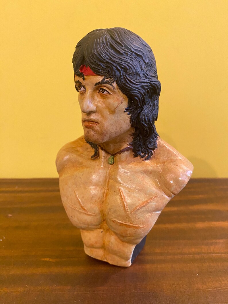 Handmade RAMBO Sylvester Stallone BUST SCULPTURE Statue Figure Movie ...