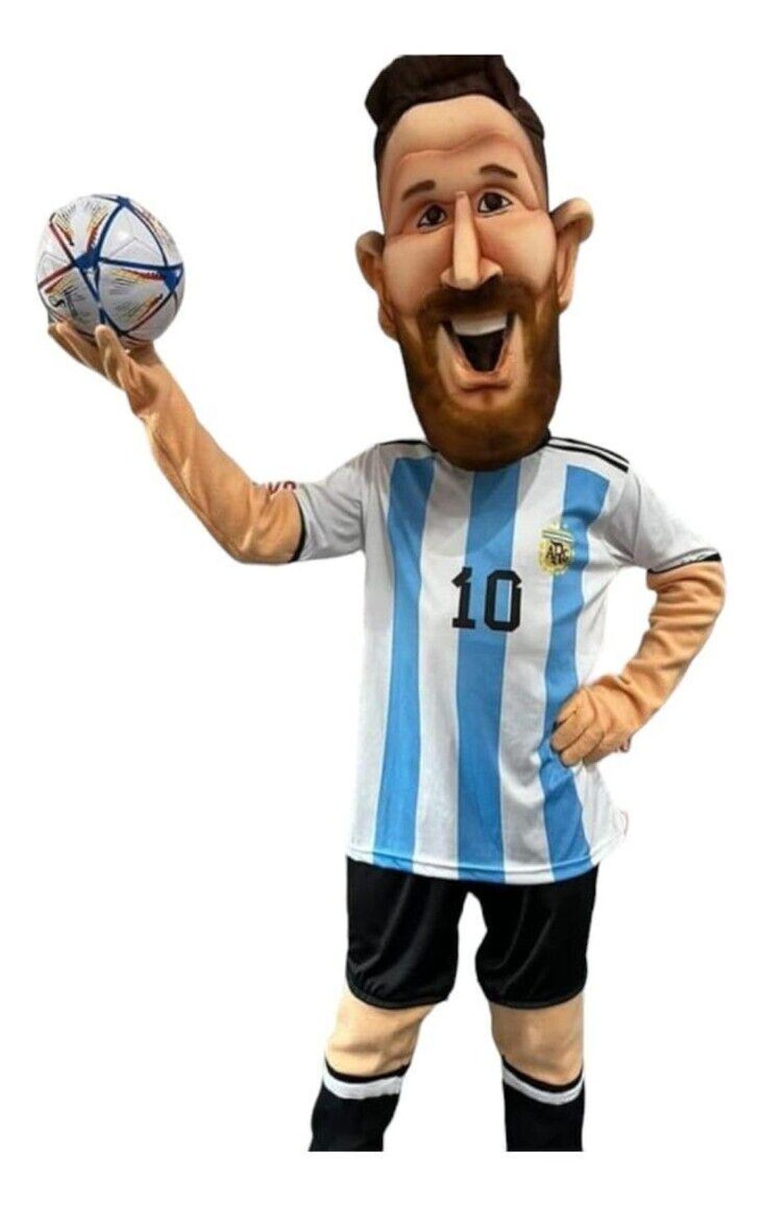 Lionel MESSI Argentina MASCOT COSTUME Cosplay Halloween World Cup Qatar ...
