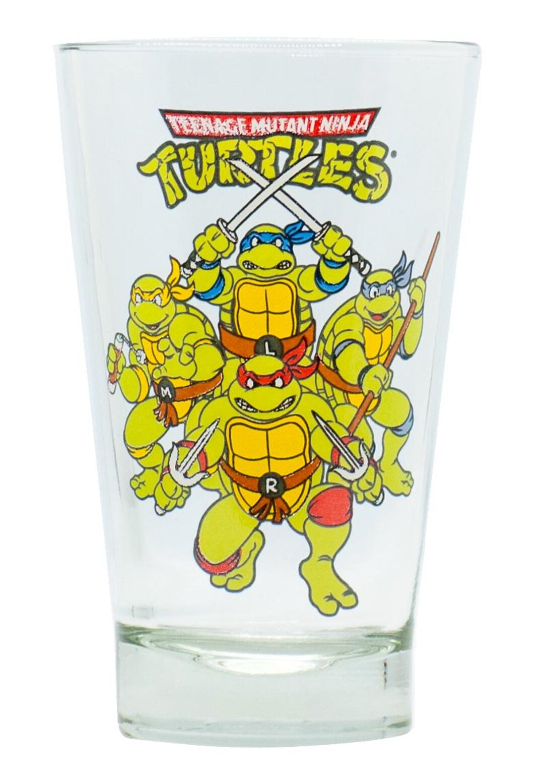 Teenage Mutant NINJA TURTLES GLASS 14 Oz. -- Tmnt Animated Art Cartoon ...