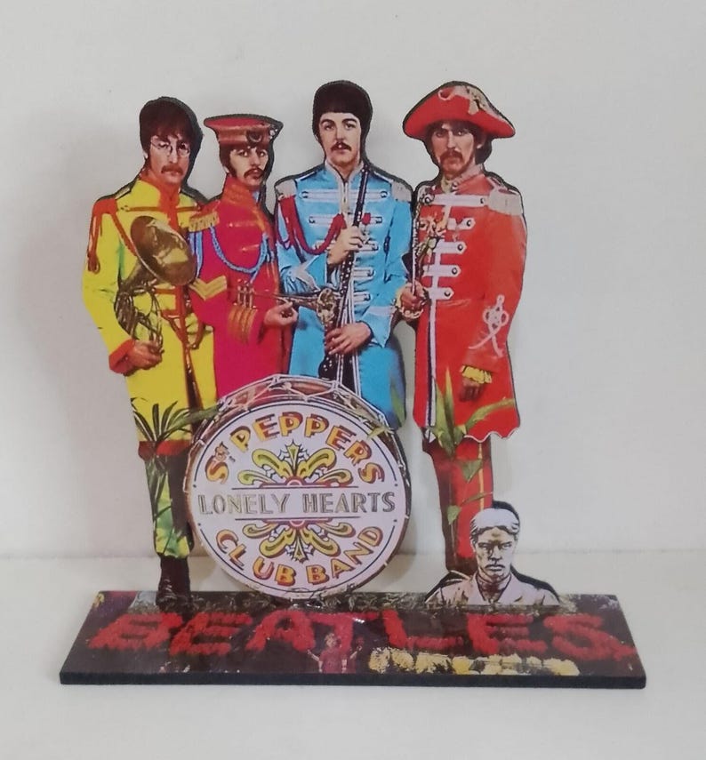 The BEATLES Sgt. Pepper's 8" DISPLAY STANDEE Figure Cutout Statue ...