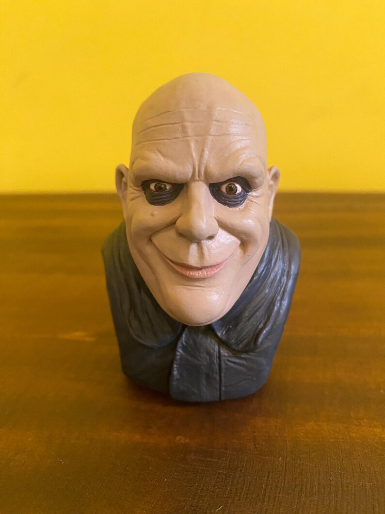 Handmade Uncle FESTER Addams MINI BUST Statue Figure Sculpture Lucas ...