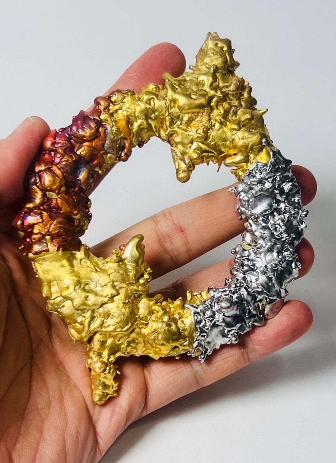 Ouroboros Naga Leklai Amulet: Gold, Silver, Rainbow Stone Ring - Etsy