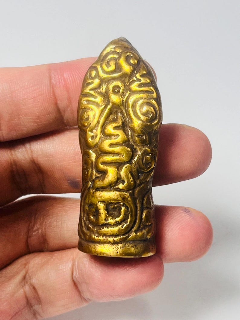 Gold Buddha Sheltered by 7 Naga | Khmer Amulet Statue for Protection ...