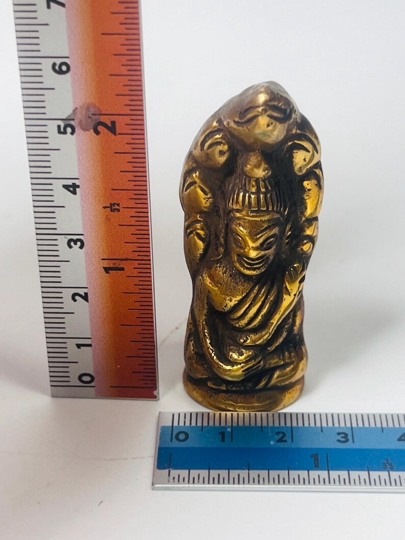 Gold Buddha Sheltered by 7 Naga | Khmer Amulet Statue for Protection ...
