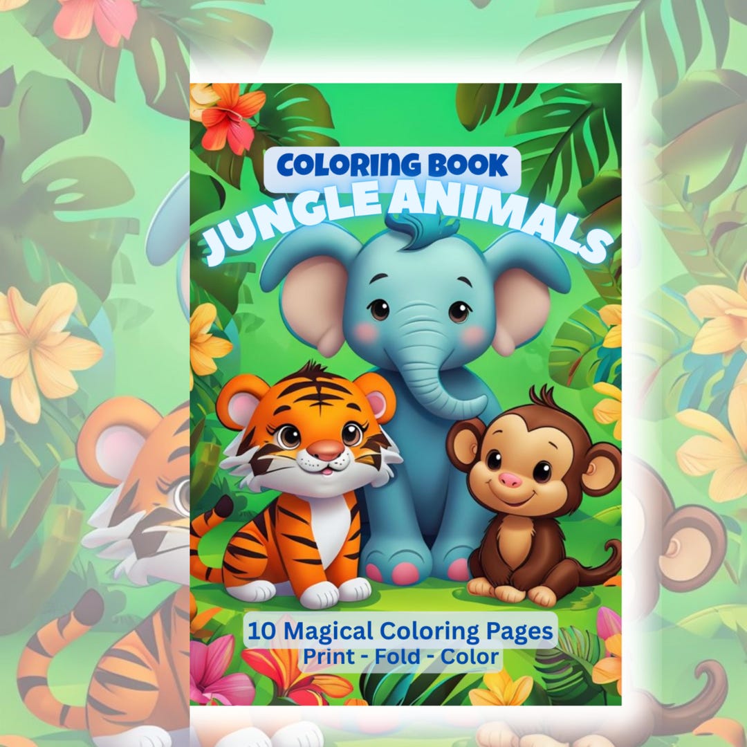 Jungle Animal Coloring Book for Kids: Printable Mini Activity Booklet ...