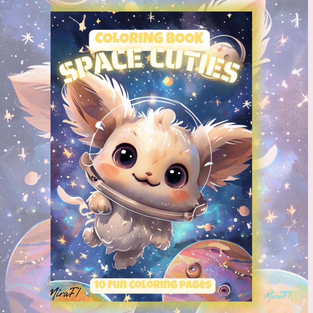 Space Cuties – Mini Pocket Coloring Book for Kids – Printable Foldable ...