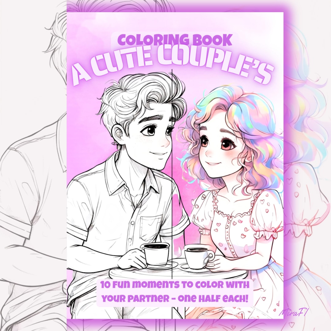 Couple's Coloring Book: 10 Printable Romantic Activity Pages (PDF ...