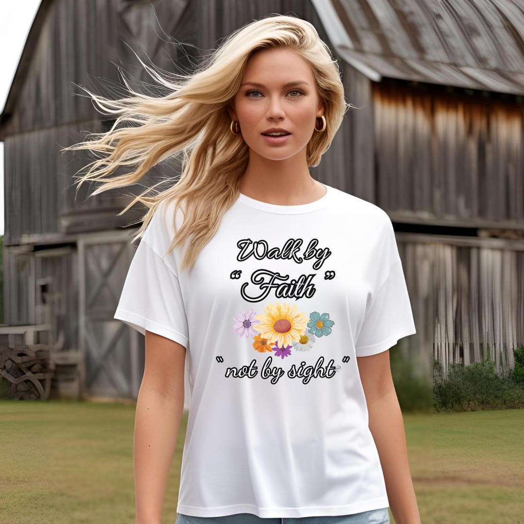 Walk by Faith T-shirt, Christian Shirt, Faith Based Clothing, Christian ...
