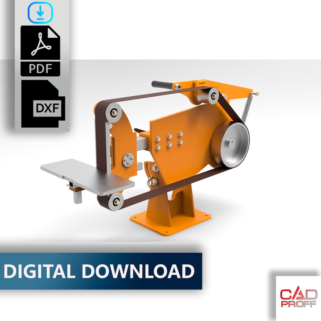 Professional Rotary Belt Grinder Plans | 1750-1950mm | DXF PDF Files ...