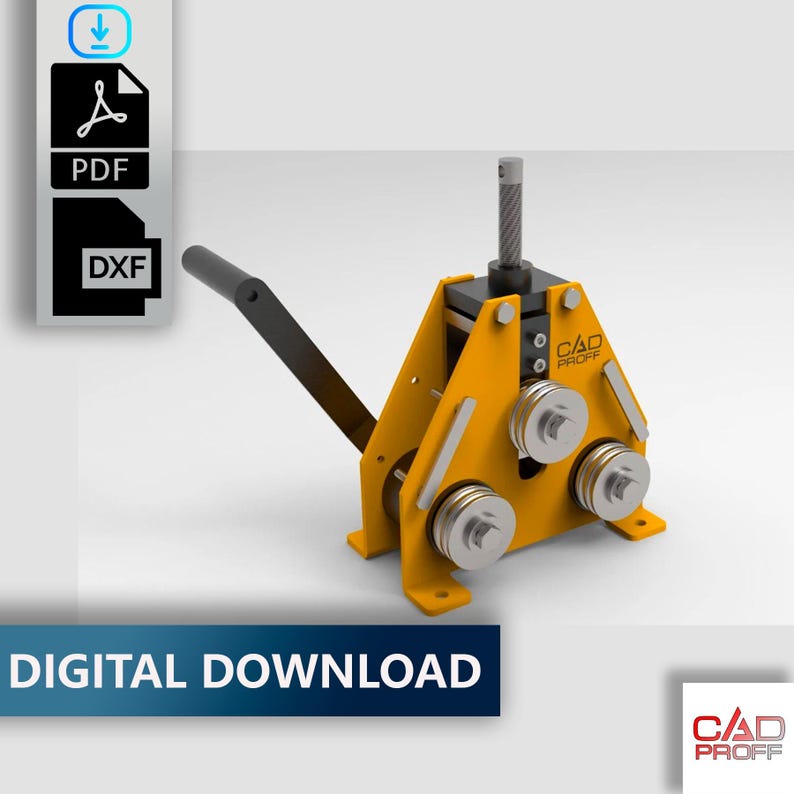 Compact Benchtop Roller Bender Plans | DXF PDF Files | DIY Rod & Square ...