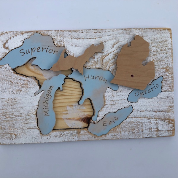 Great Lakes Puzzle - Etsy