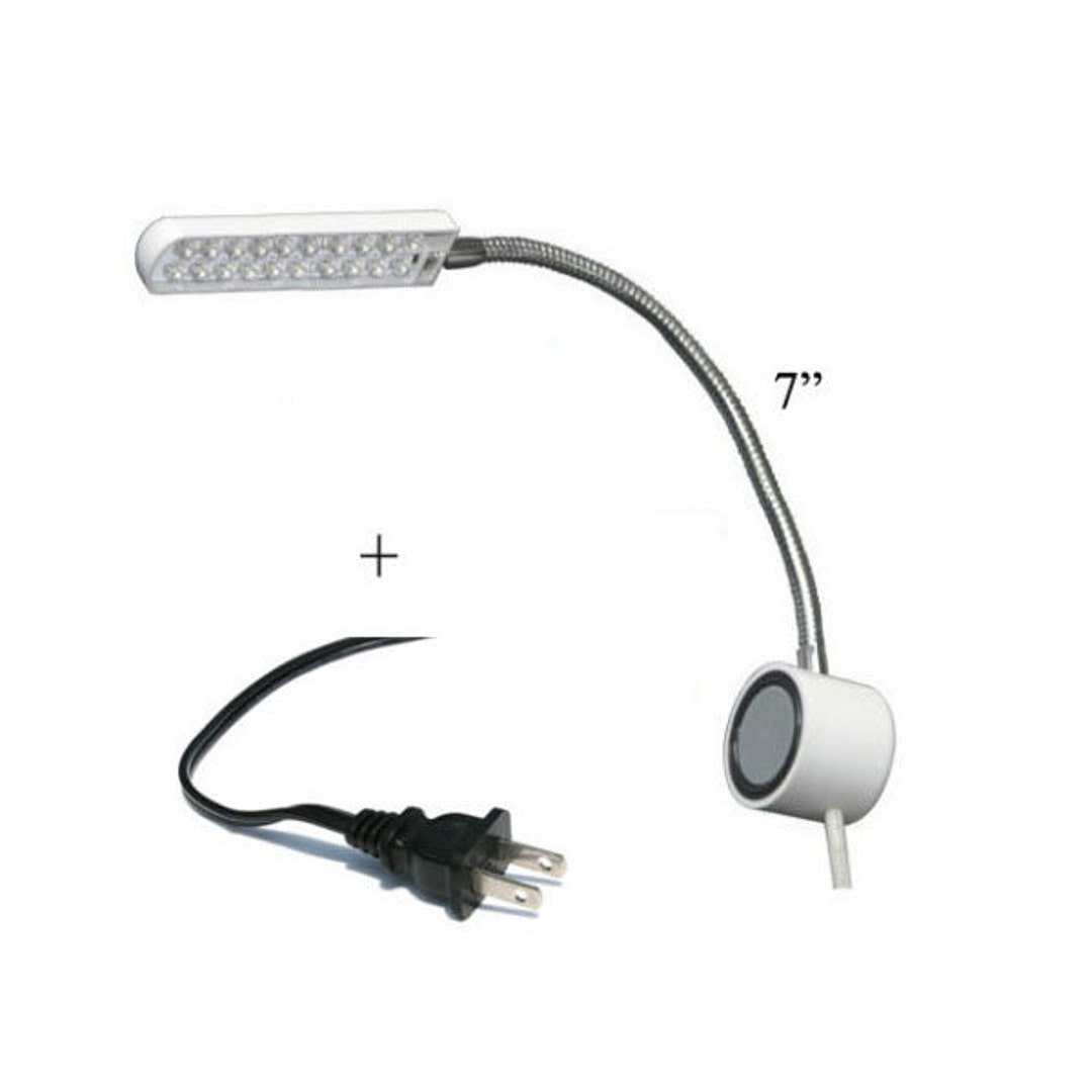 LED Light Lamp 20-LED 110V Magnetic Base 7" Gooseneck + Power Plug for ...