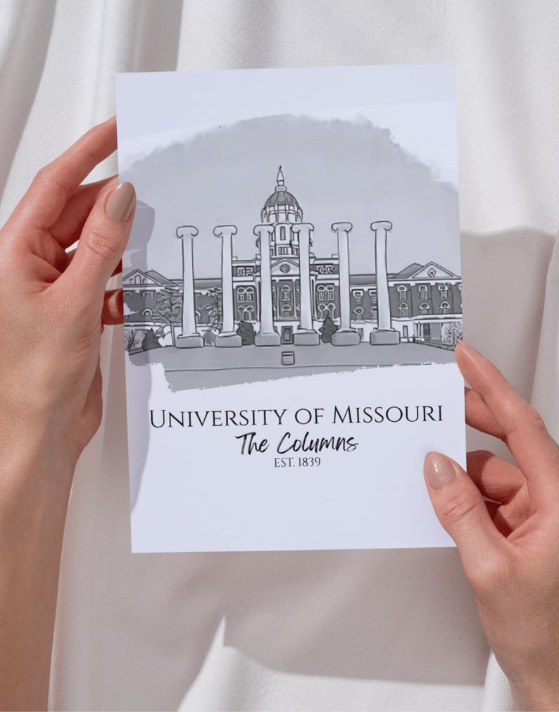 The Columns Poster – University of Missouri Wall Art – Mizzou Campus ...
