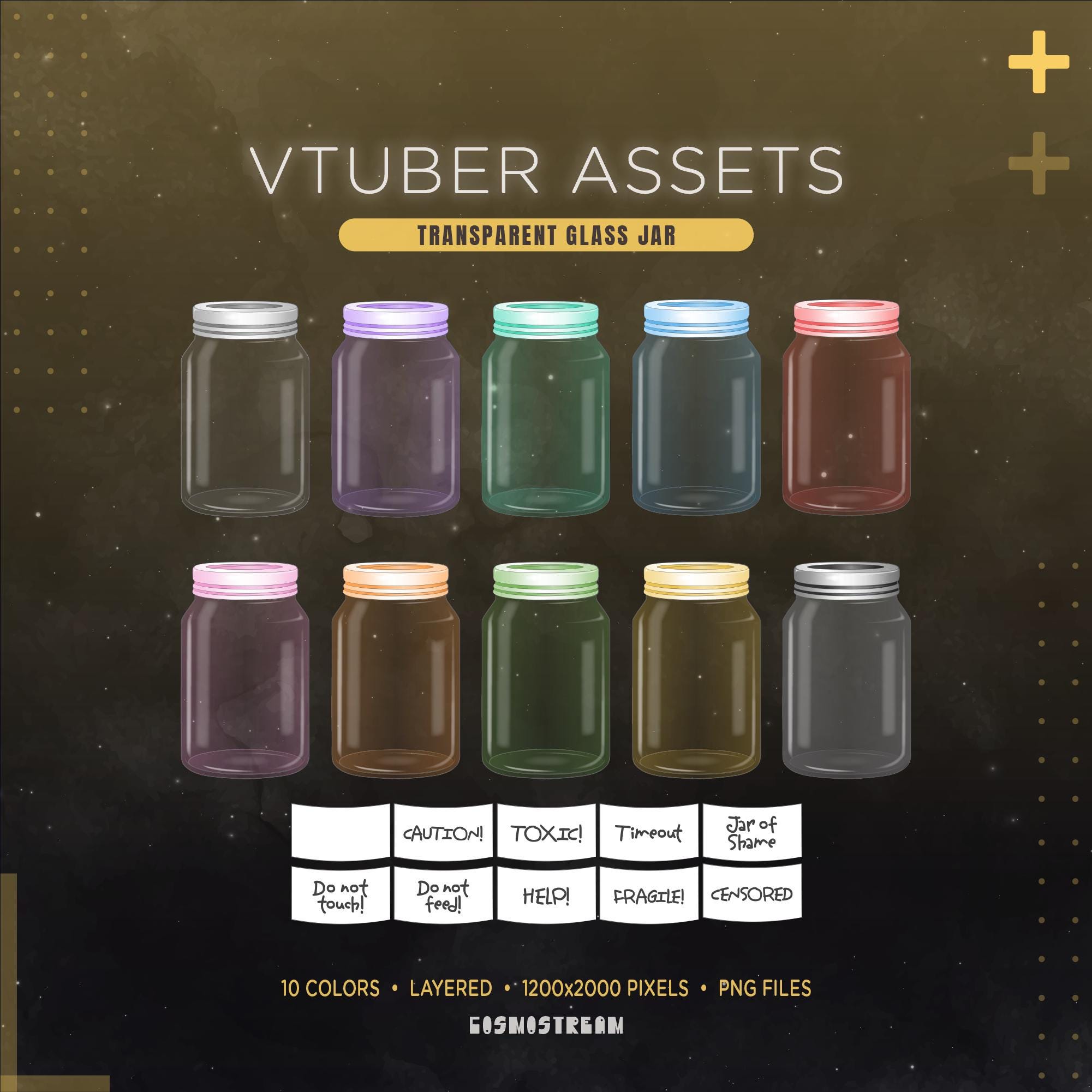 Glass Jar Vtuber Asset | Pngtuber Cage Prop | Funny Horny Jail Decor ...