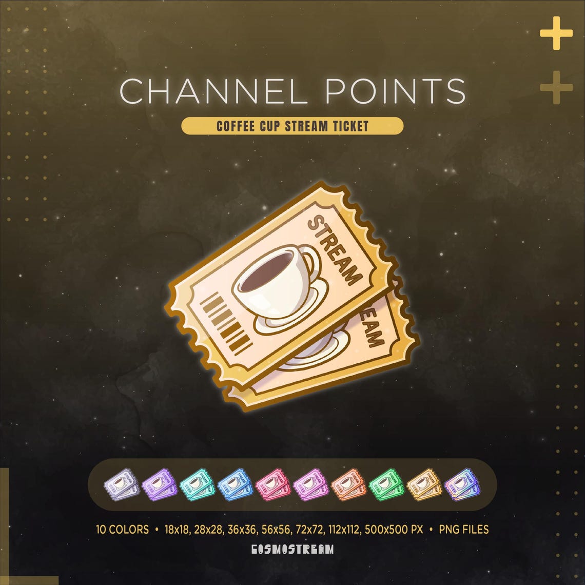 Coffee Twitch Channel Points Icon | Cozy Cafe Stream Redeem Ticket ...