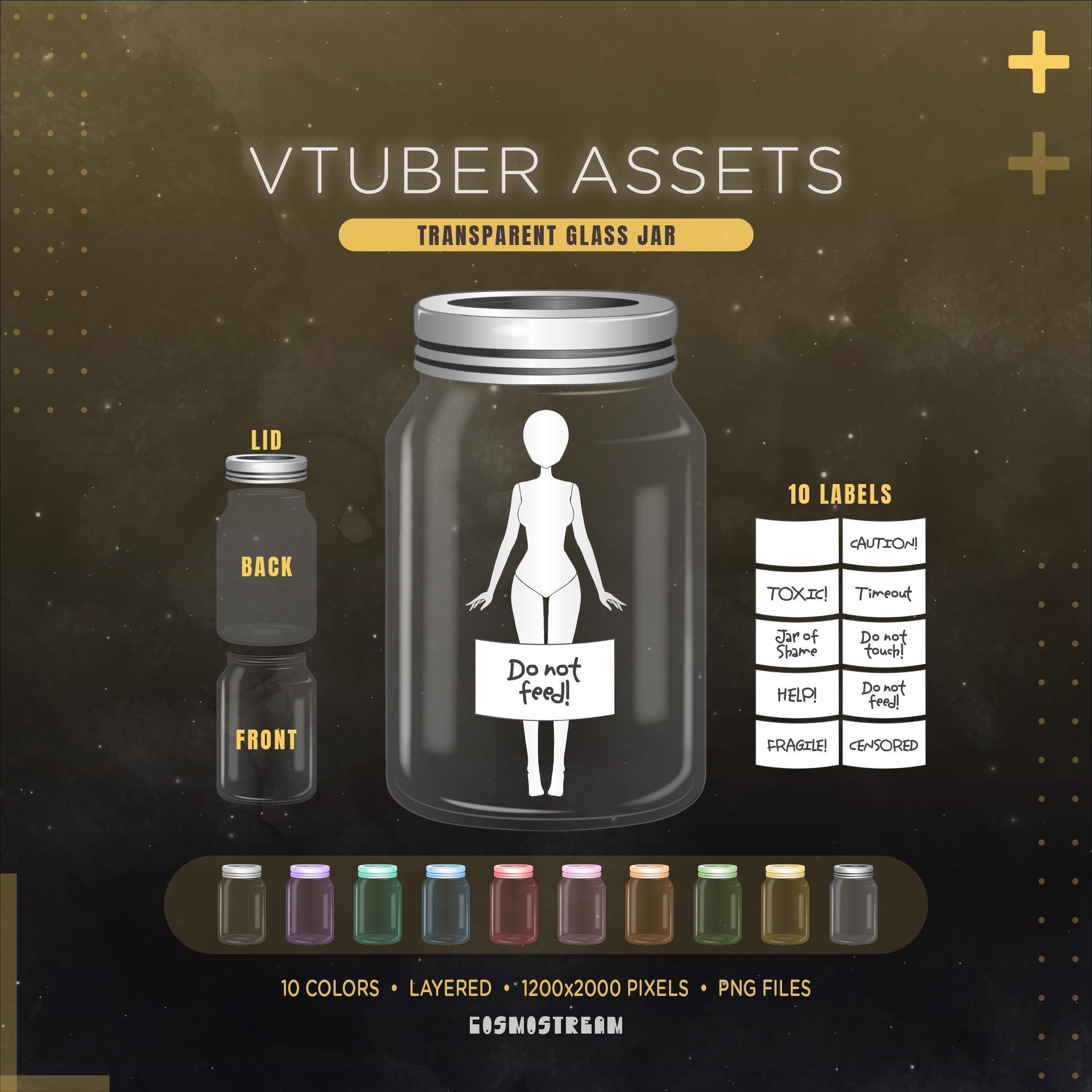 Glass Jar Vtuber Asset | Pngtuber Cage Prop | Funny Horny Jail Decor ...