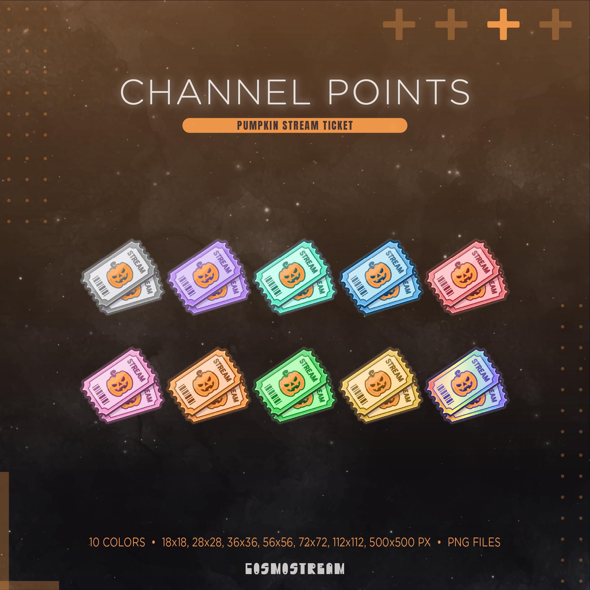 Halloween Pumpkin Channel Points for Spooky Twitch Stream | 10 Colors ...