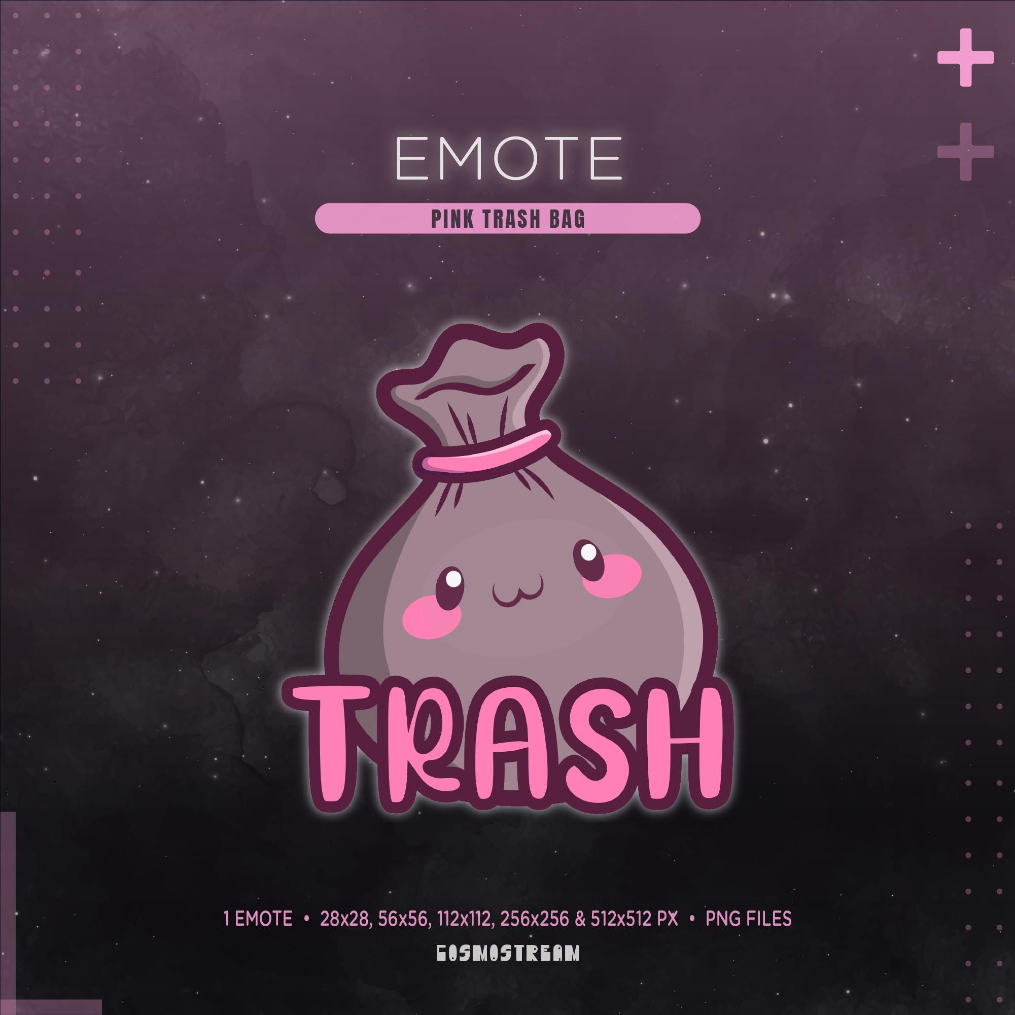 Pink Trash Bag Twitch Emote | Funny Garbage Bag Stream Asset - Etsy