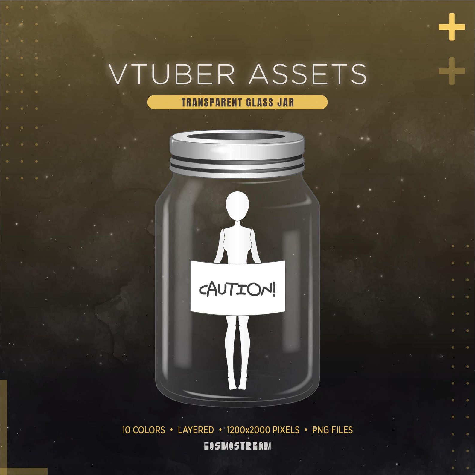 Glass Jar Vtuber Asset | Pngtuber Cage Prop | Funny Horny Jail Decor ...